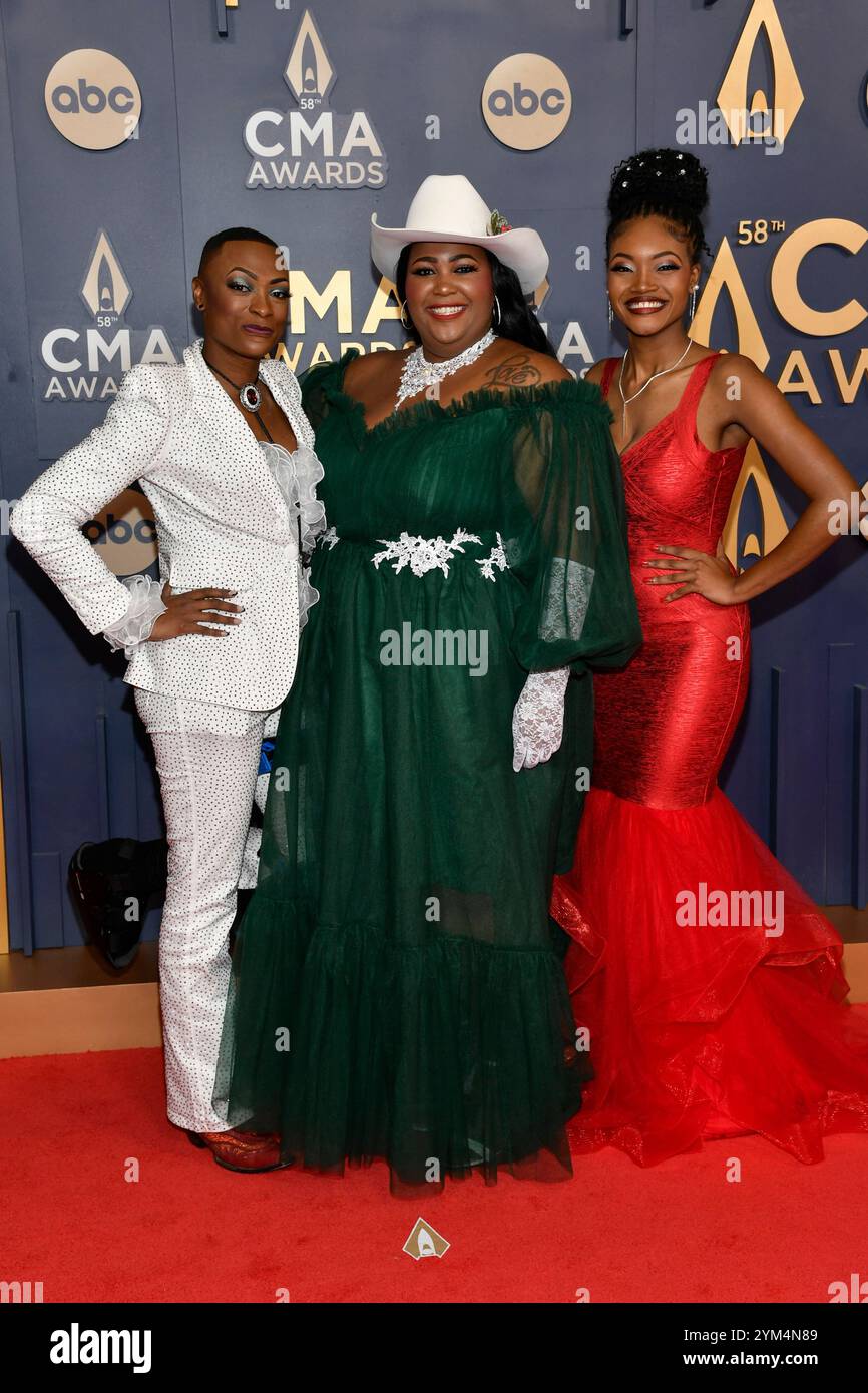 Trea Swindle, from left, Danica Hart and Devynn Hart, of musical group ...