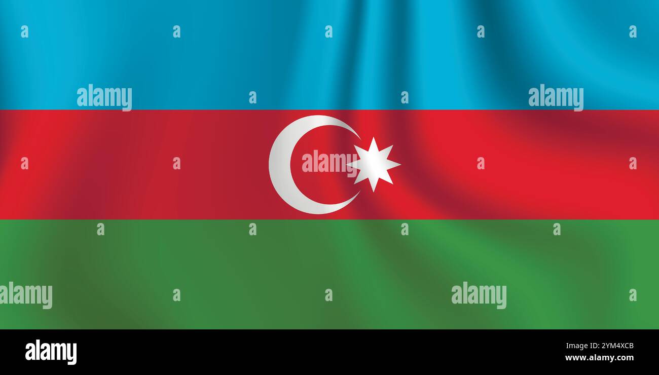 Flag of Azerbaijan. Azerbaijani national symbol in official colors ...