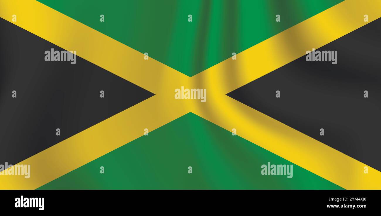 Flag of Jamaica. Jamaican national symbol in official colors. Template ...