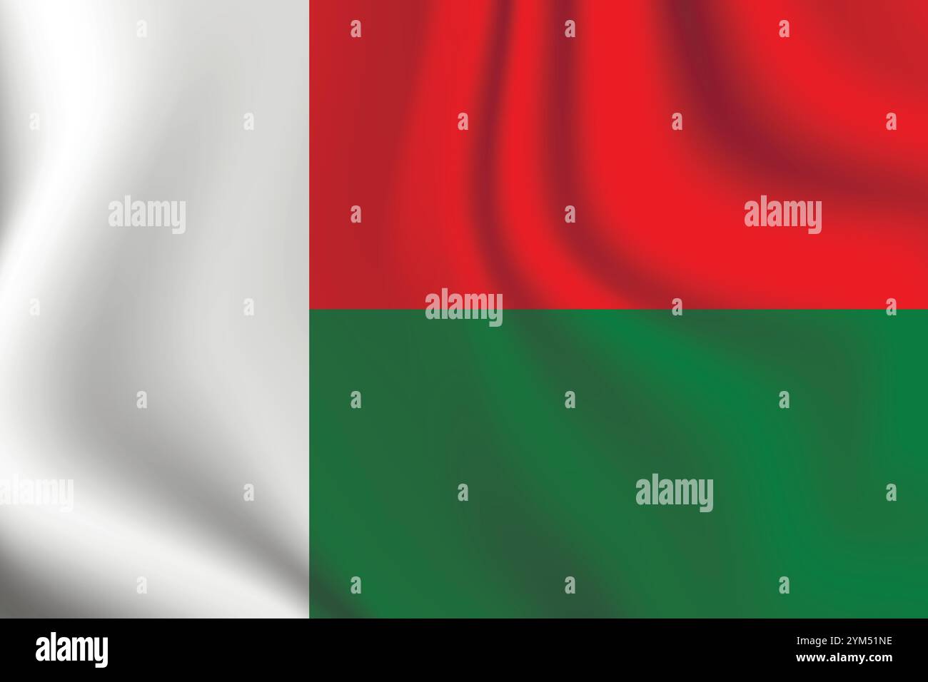 Flag of Madagascar. National symbol in official colors. Template icon ...