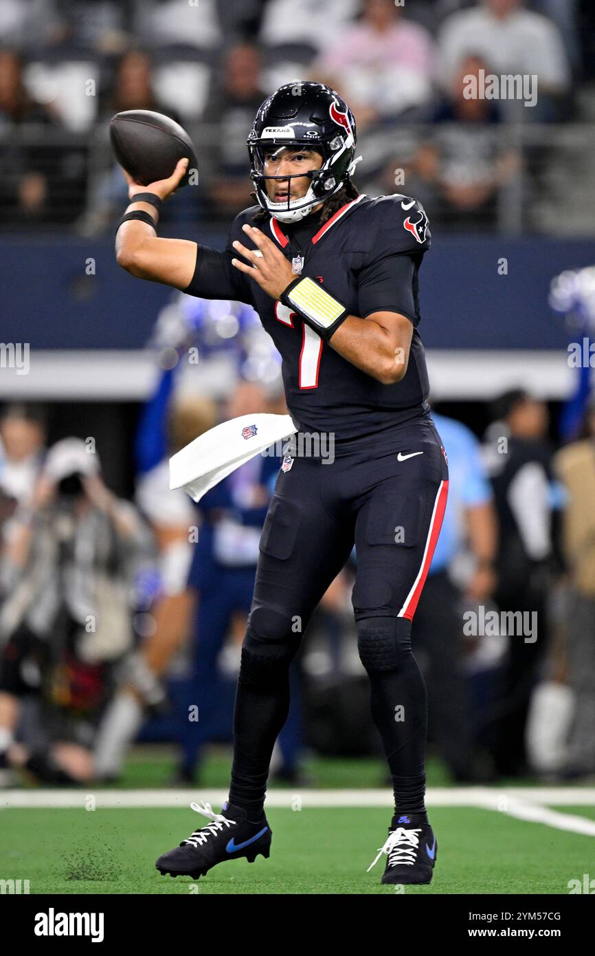 Houston Texans quarterback C.J. Stroud (7) throws a pass during an NFL ...
