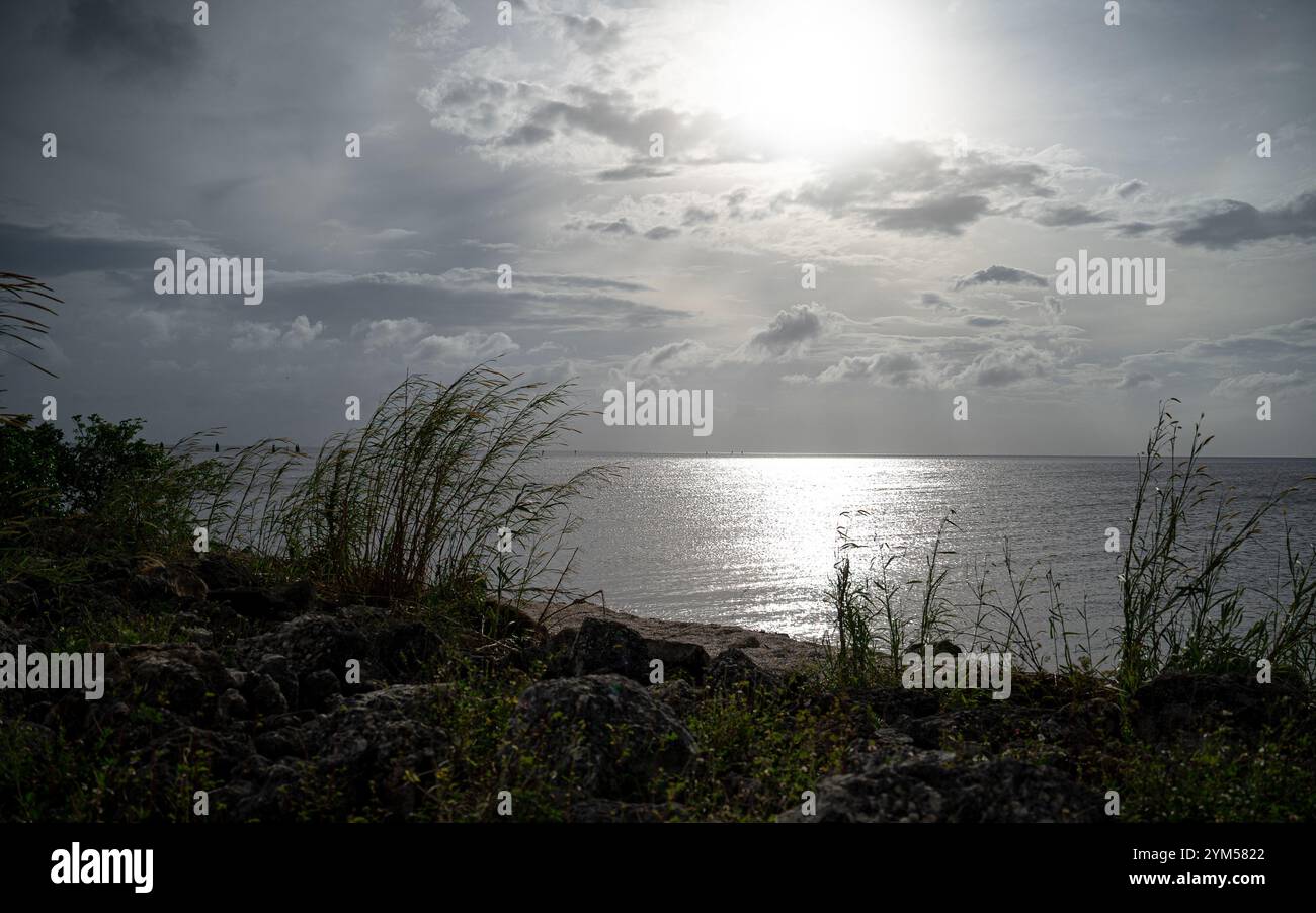 A view of Lake Okeechobee from Port Mayaka as the sun prepares to set ...