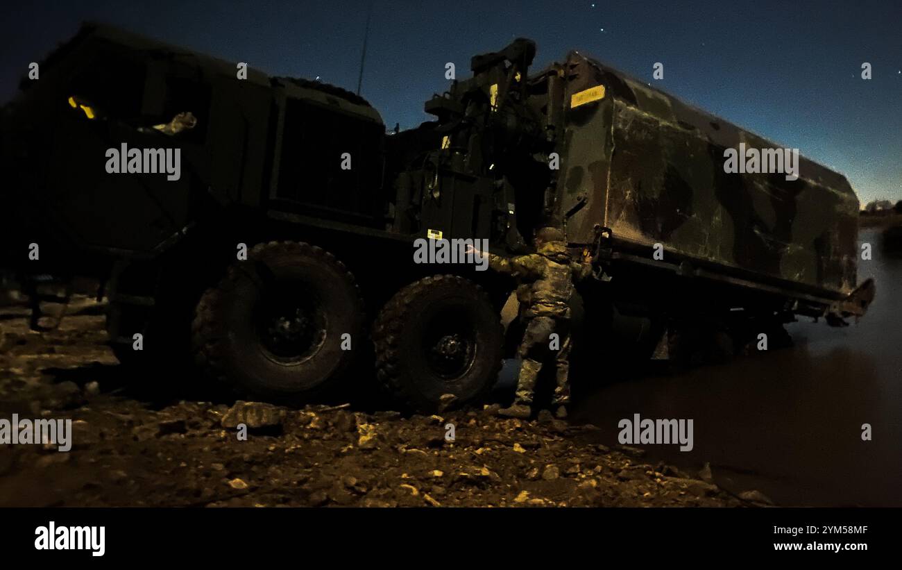 Soldiers from the 50th Multi-Role Bridge Company (MRBC), 5th Engineer ...