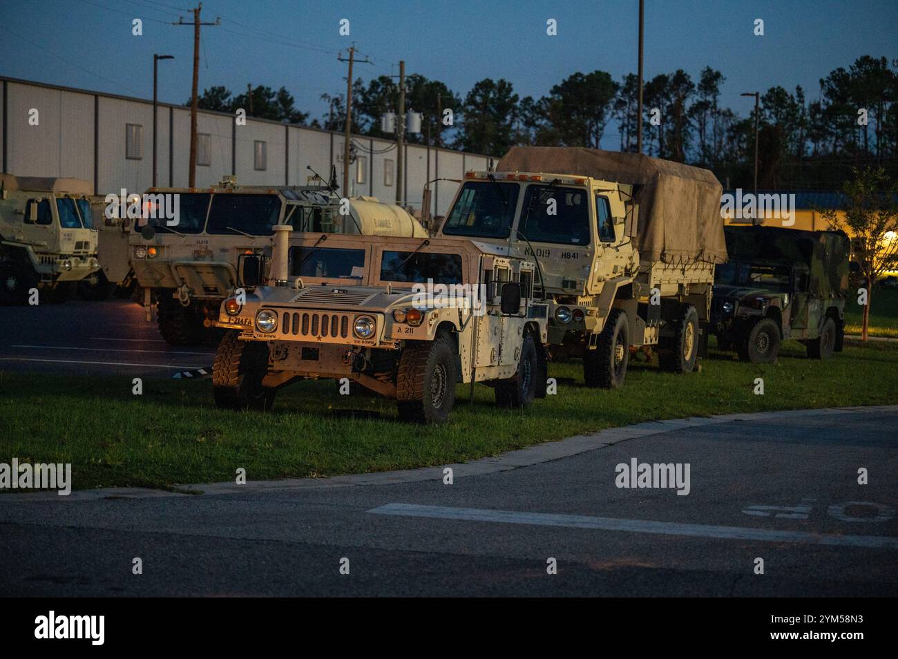 Vehicles staged and ready to roll out for hurricane recovery and route ...