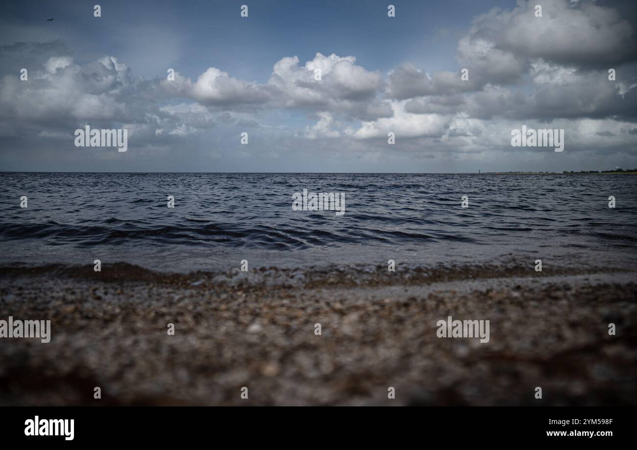 A view of Lake Okeechobee from Port Mayaka as the sun prepares to set ...