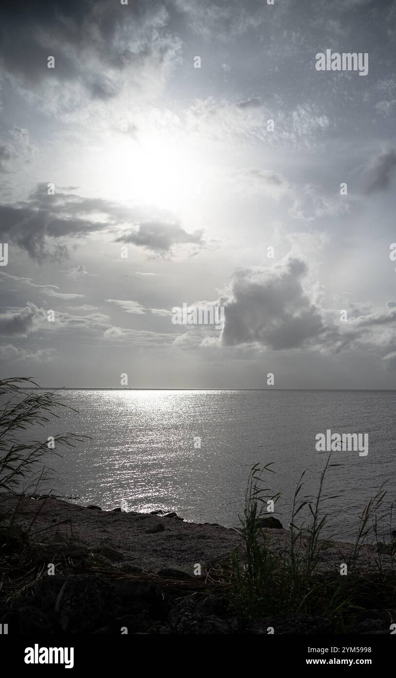 A view of Lake Okeechobee from Port Mayaka as the sun prepares to set ...