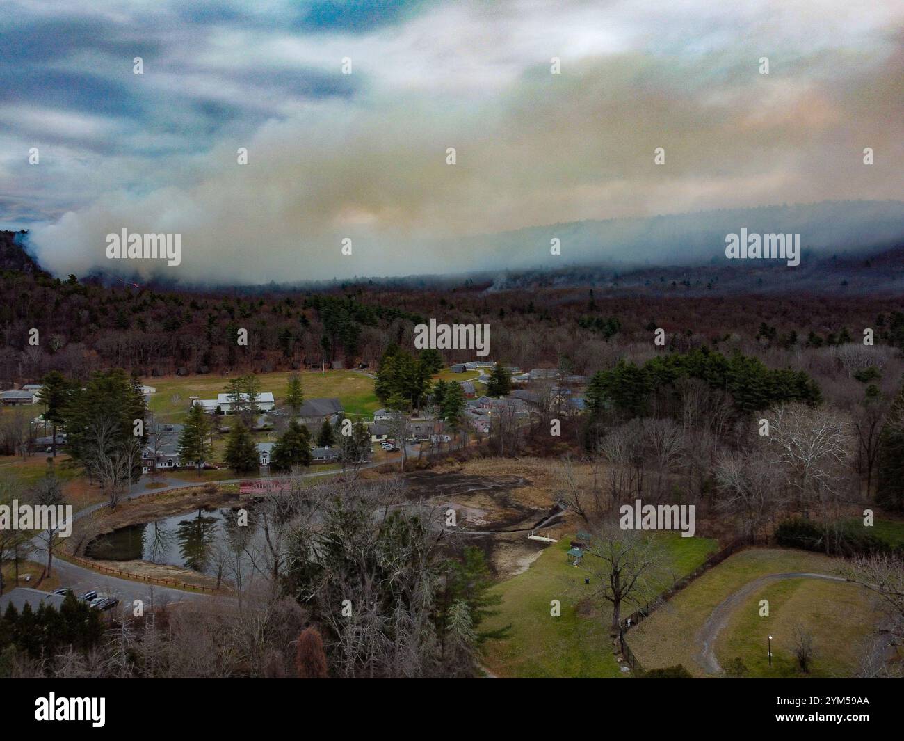 Great Barrington, Massachusetts, USA. 20th Nov, 2024. An aerial shot ...