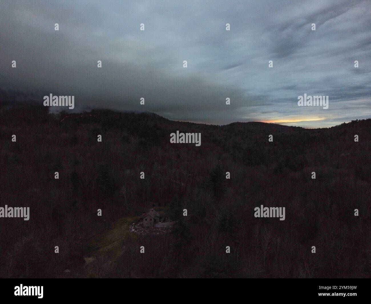 Great Barrington, Massachusetts, USA. 20th Nov, 2024. An aerial shot ...