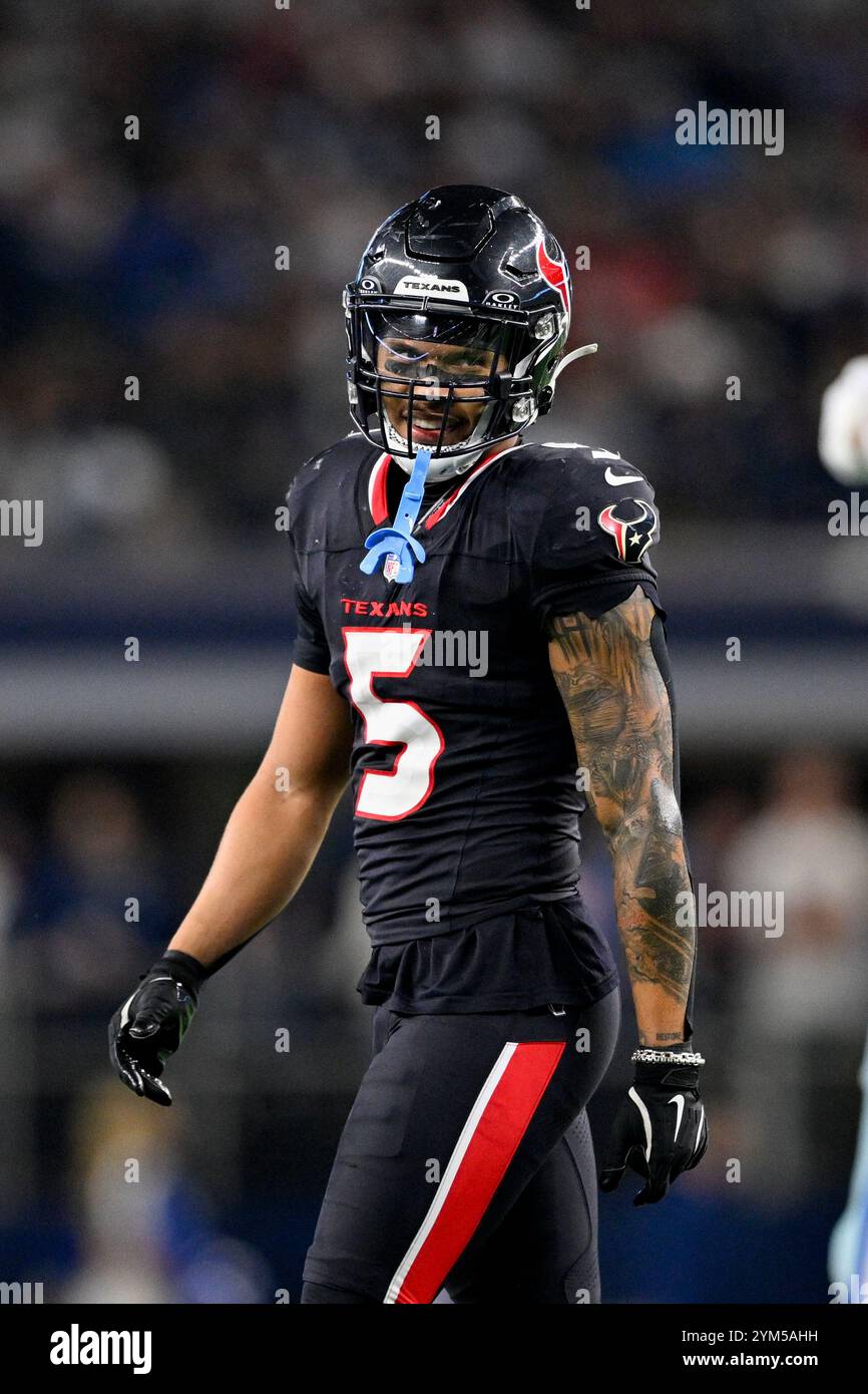 Houston Texans safety Jalen Pitre (5) drops back into coverage during ...