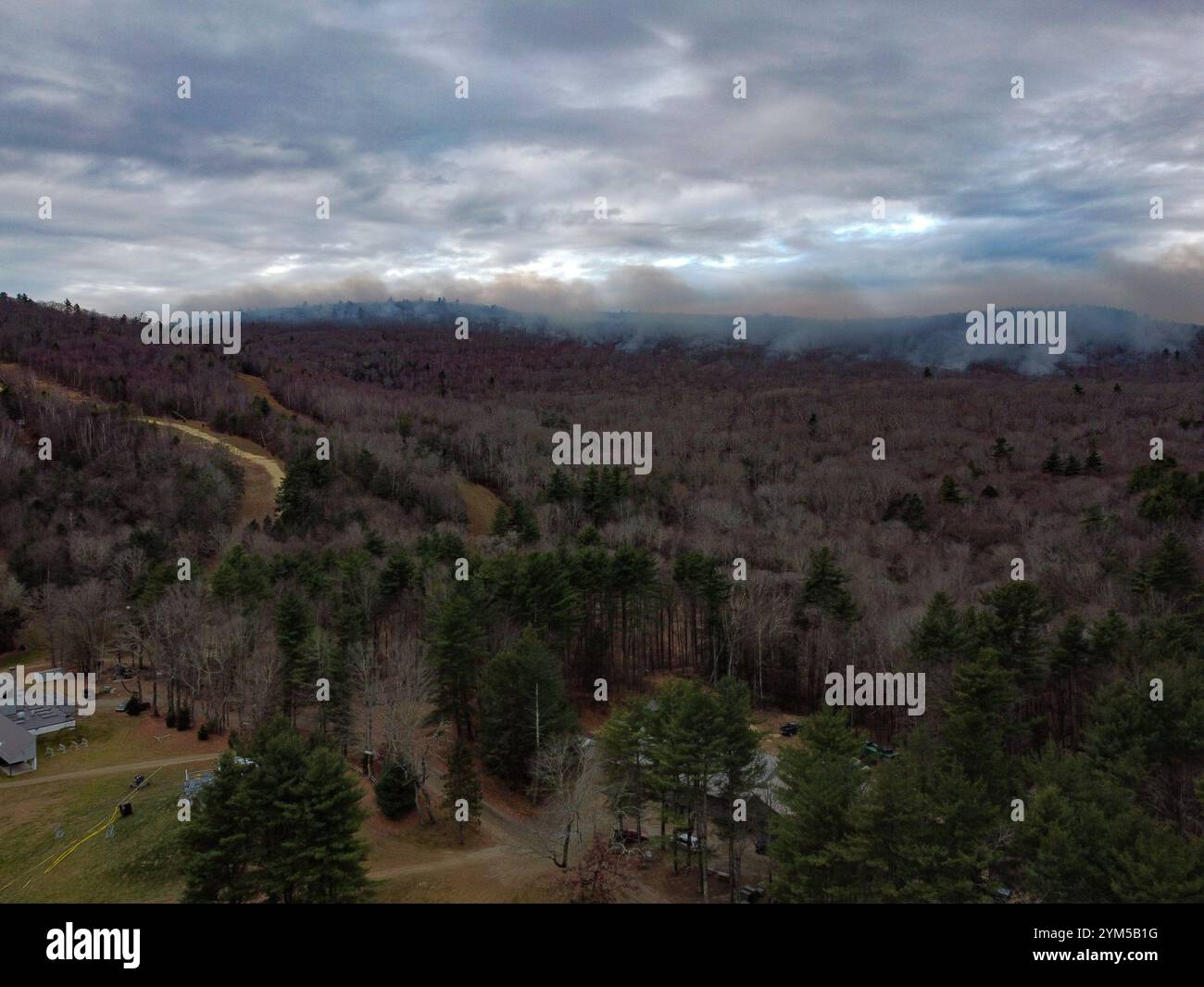 Great Barrington, Massachusetts, USA. 20th Nov, 2024. An aerial shot ...