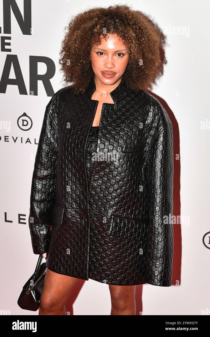 Paris, France. 20th Nov, 2024. French model MV Tiangue poses for a ...