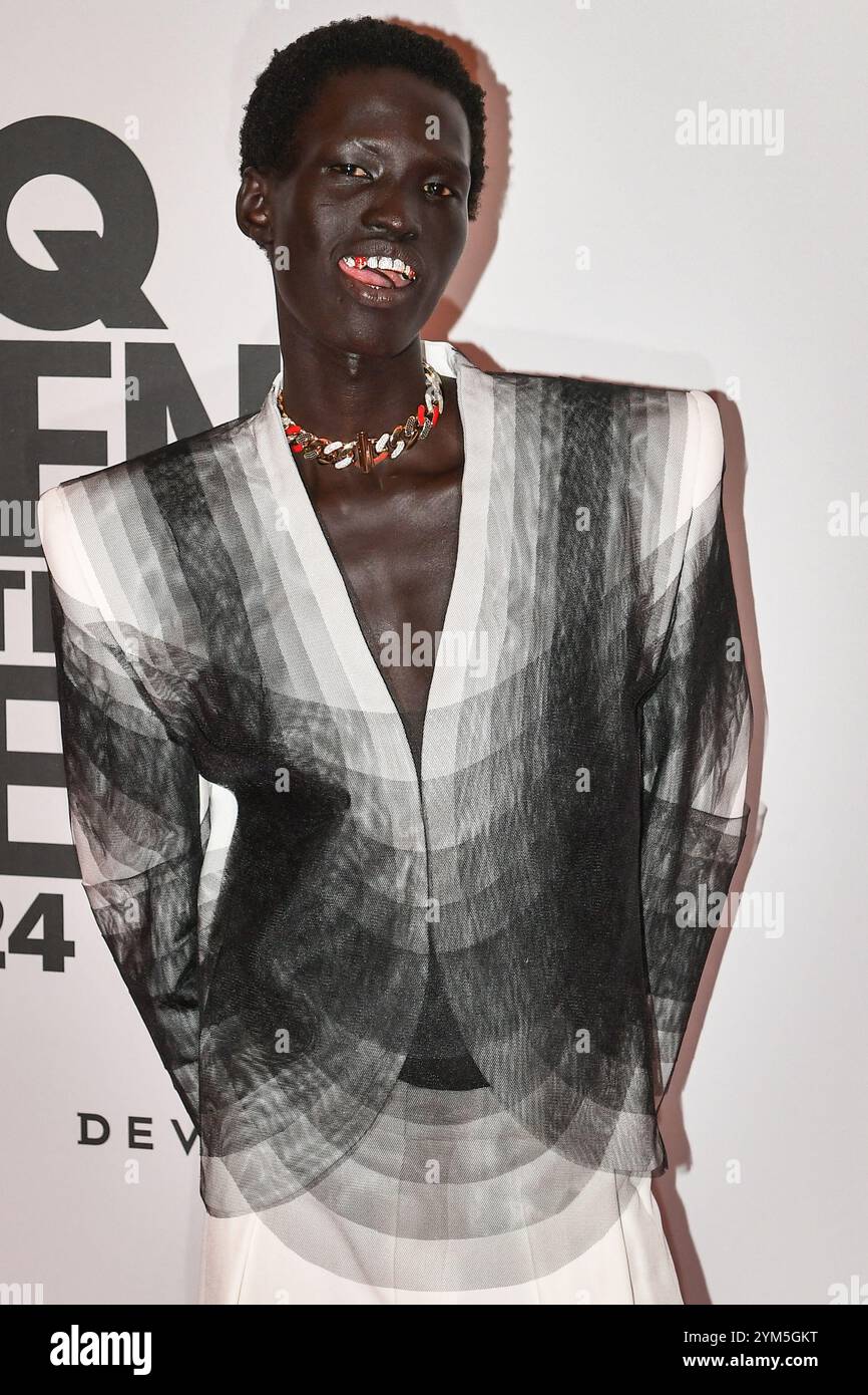 Paris, France. 20th Nov, 2024. South Sudanese model Mamuor Majeng poses ...