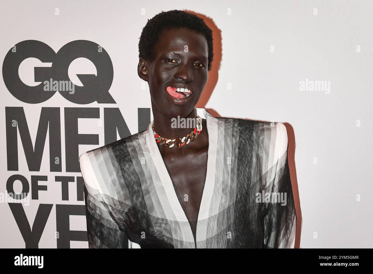 Paris, France. 20th Nov, 2024. South Sudanese model Mamuor Majeng poses ...