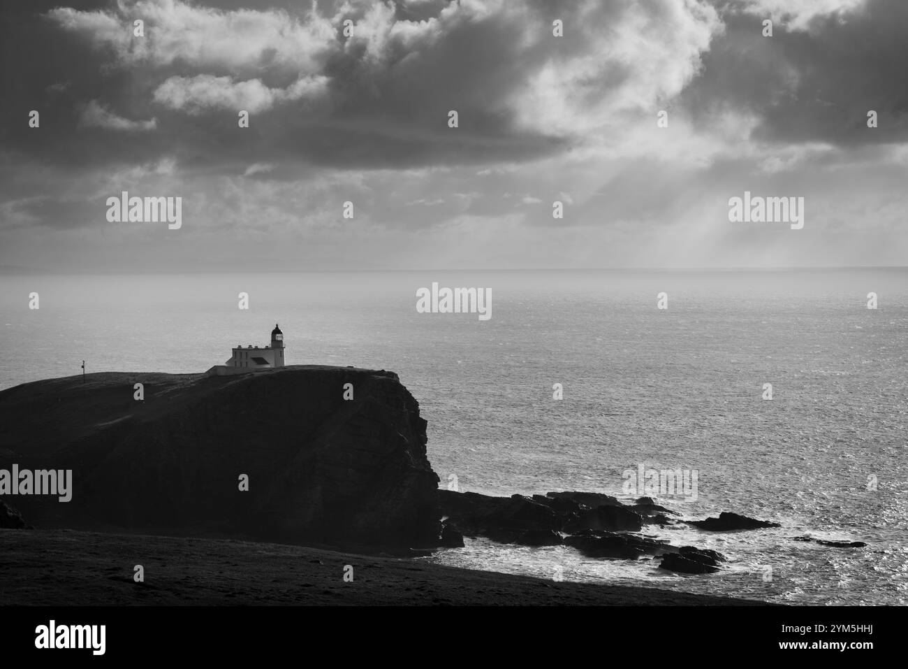 Landscape sea lighthouse in Black and White Stock Photos & Images - Alamy