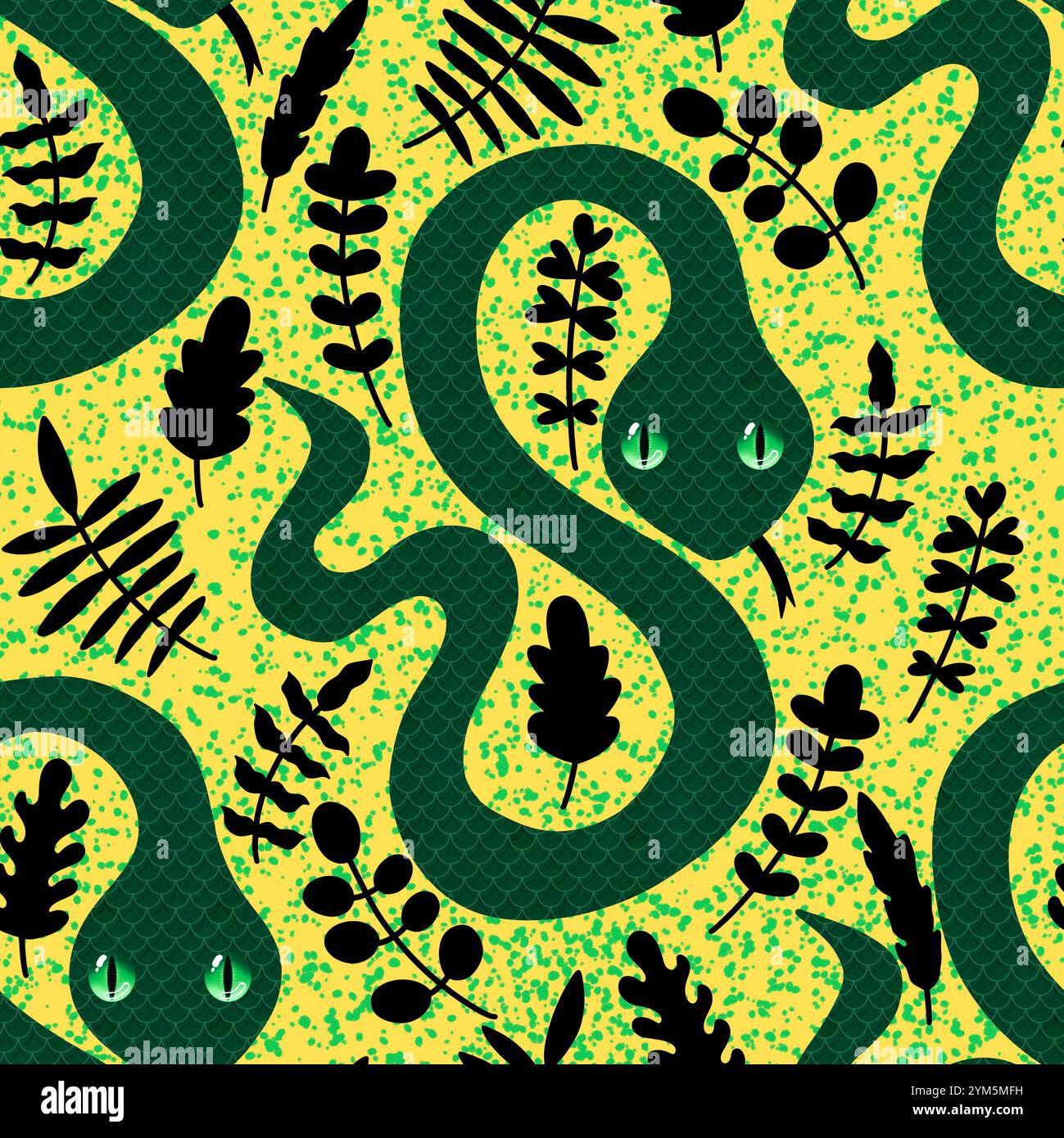 Summer cartoon animals seamless snake pattern for wrapping paper and ...