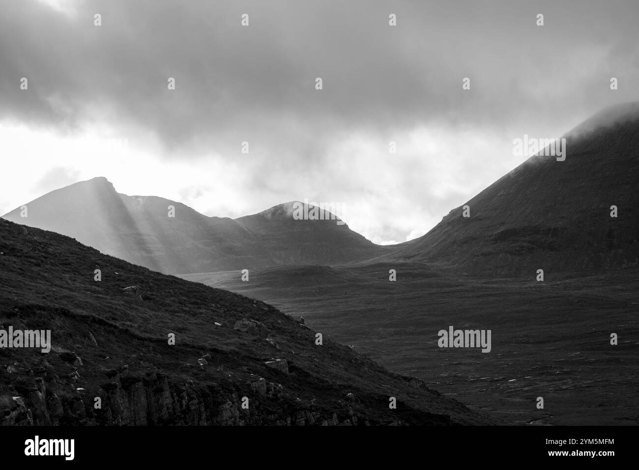 Dramatic landscape rugged mountain Black and White Stock Photos ...