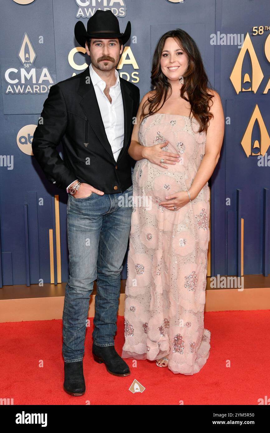 Dustin Haney, left, and Madeline Haney arrive at the 58th Annual CMA ...