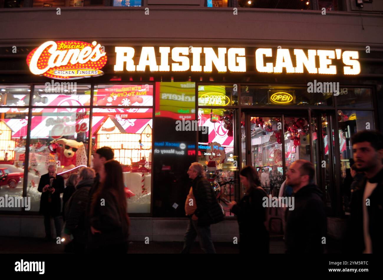 A Raising Cane’s restaurant is seen in Times Square, Manhattan, New ...