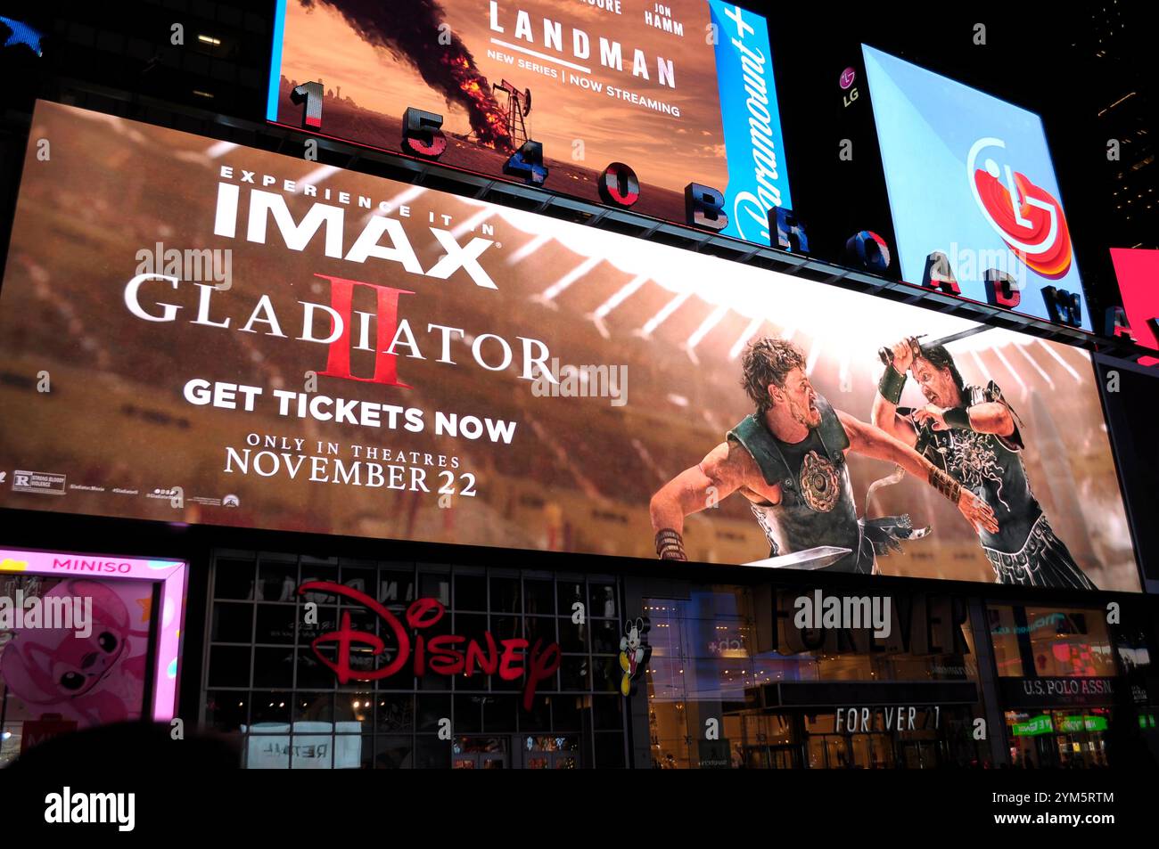 A billboard advertising the upcoming film, “Gladiator 2,” is seen in ...
