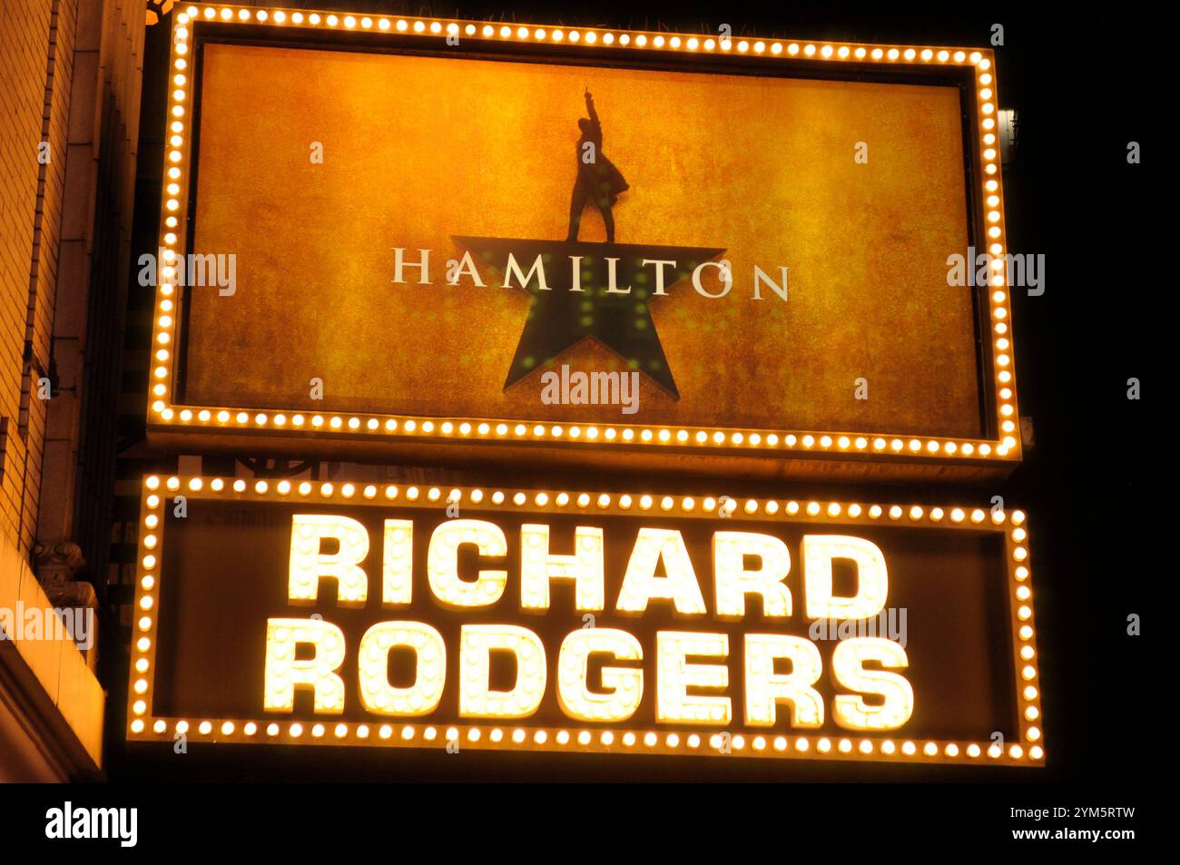 The “Hamilton” Broadway musical is seen at the Richard Rodgers Theatre in Manhattan, New York ...