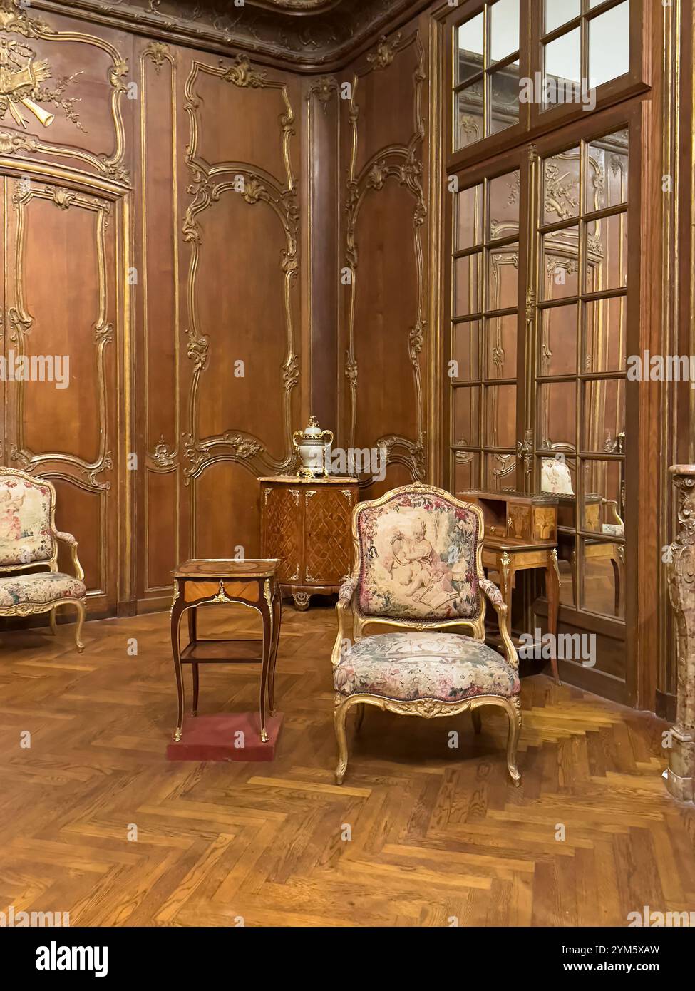 A recreation of a Rouen, French, Louis XV period room, circa 1735-1740 ...