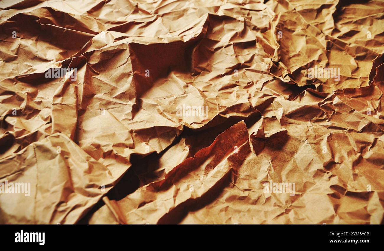 Crumpled paper. Folded cardboard pattern background. Sustainable ...