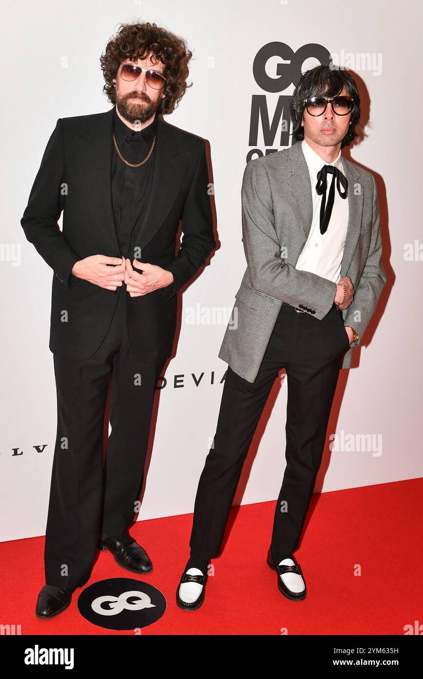Paris, France. 20th Nov, 2024. French music duo Justice poses for a ...