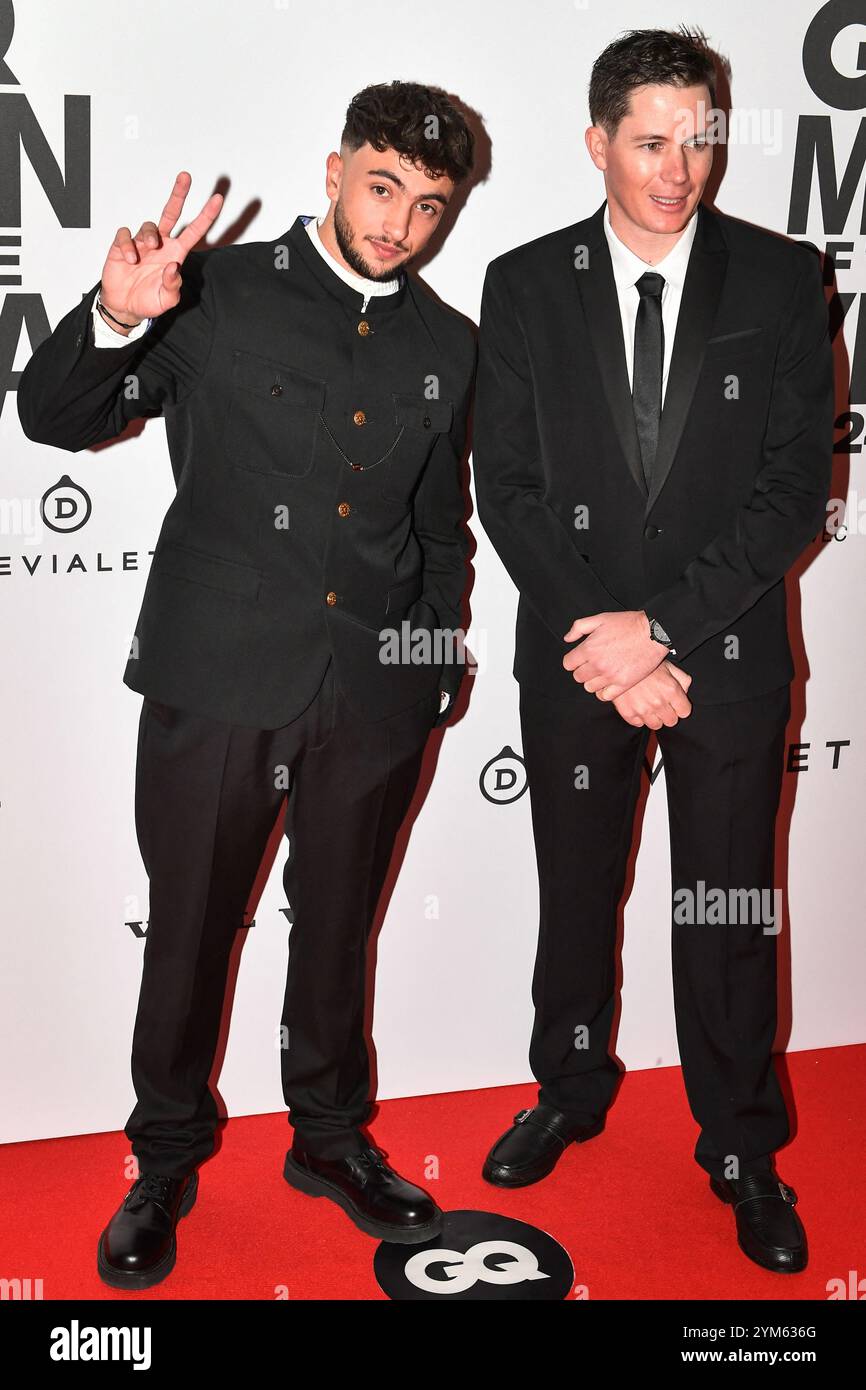 Paris, France. 20th Nov, 2024. French Youtuber Inoxtag (L) poses with photographer Mathis Dumas ...