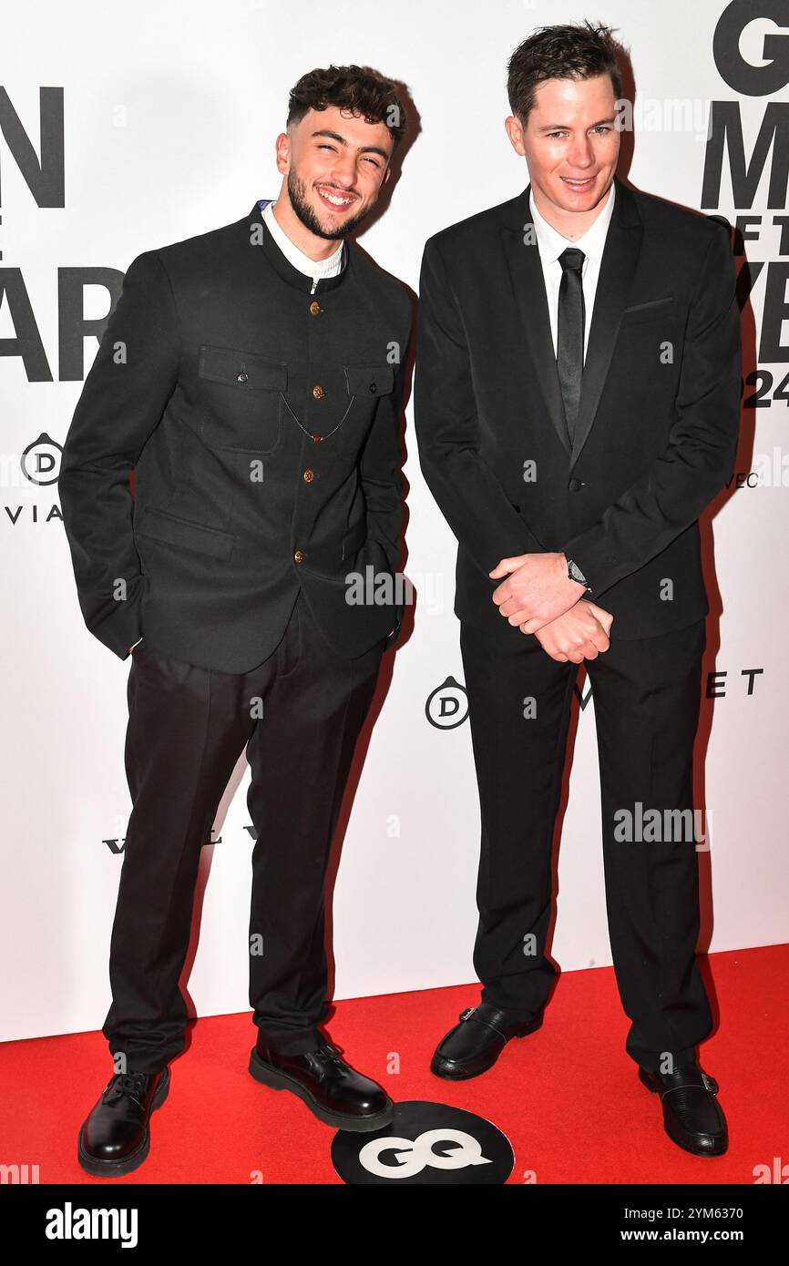 Paris, France. 20th Nov, 2024. French Youtuber Inoxtag (L) poses with photographer Mathis Dumas ...