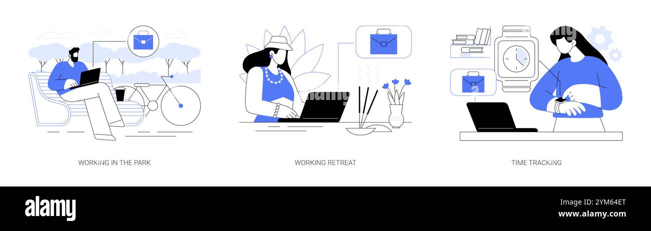 Digital wellbeing lifestyle vector Cut Out Stock Images & Pictures - Alamy