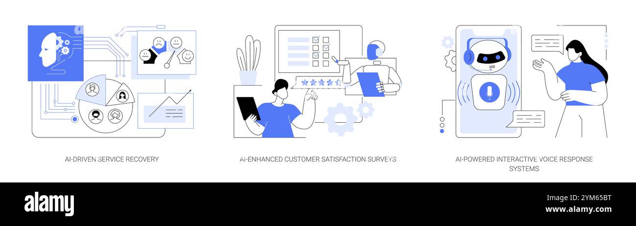 Ai Enhanced Customer Service Abstract Concept Vector Illustrations