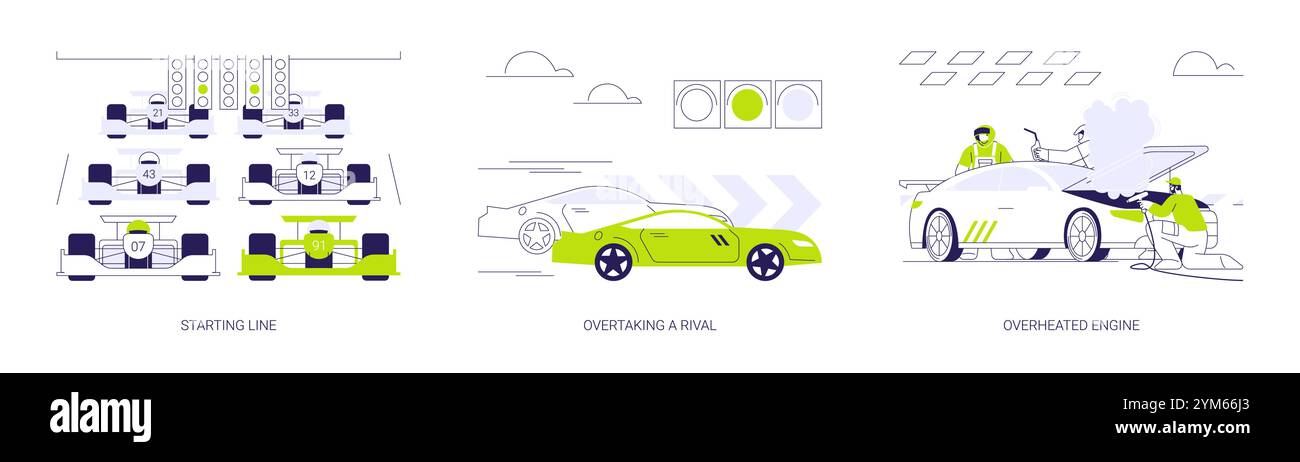 Car race abstract concept vector illustrations Stock Vector Image & Art ...