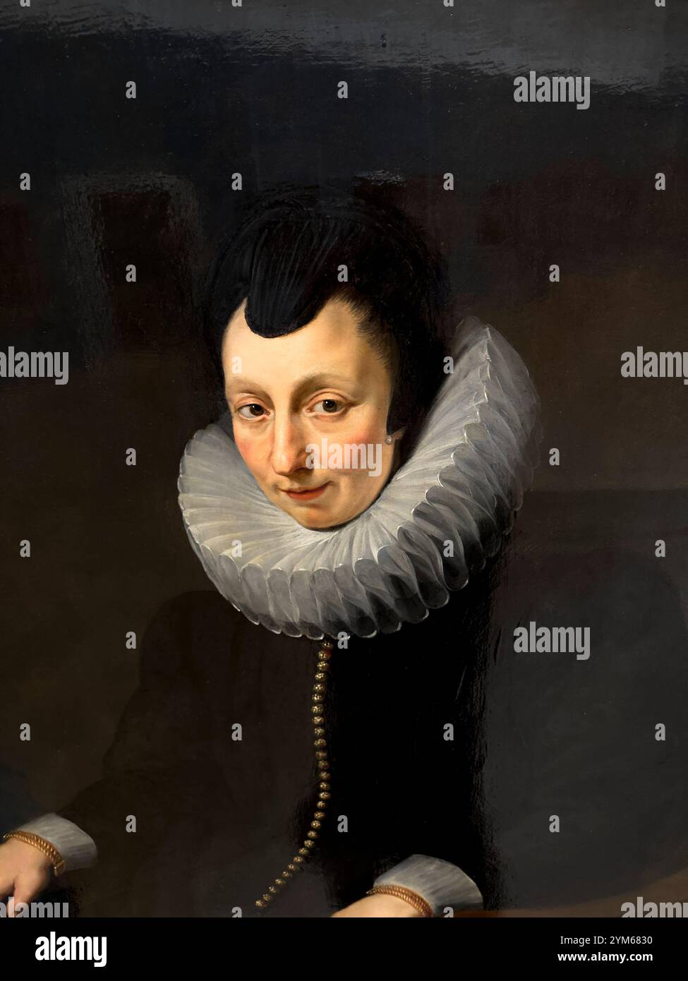 Portrait of Sara Breyel by Peter Paul Rubens. In black, white frill ...