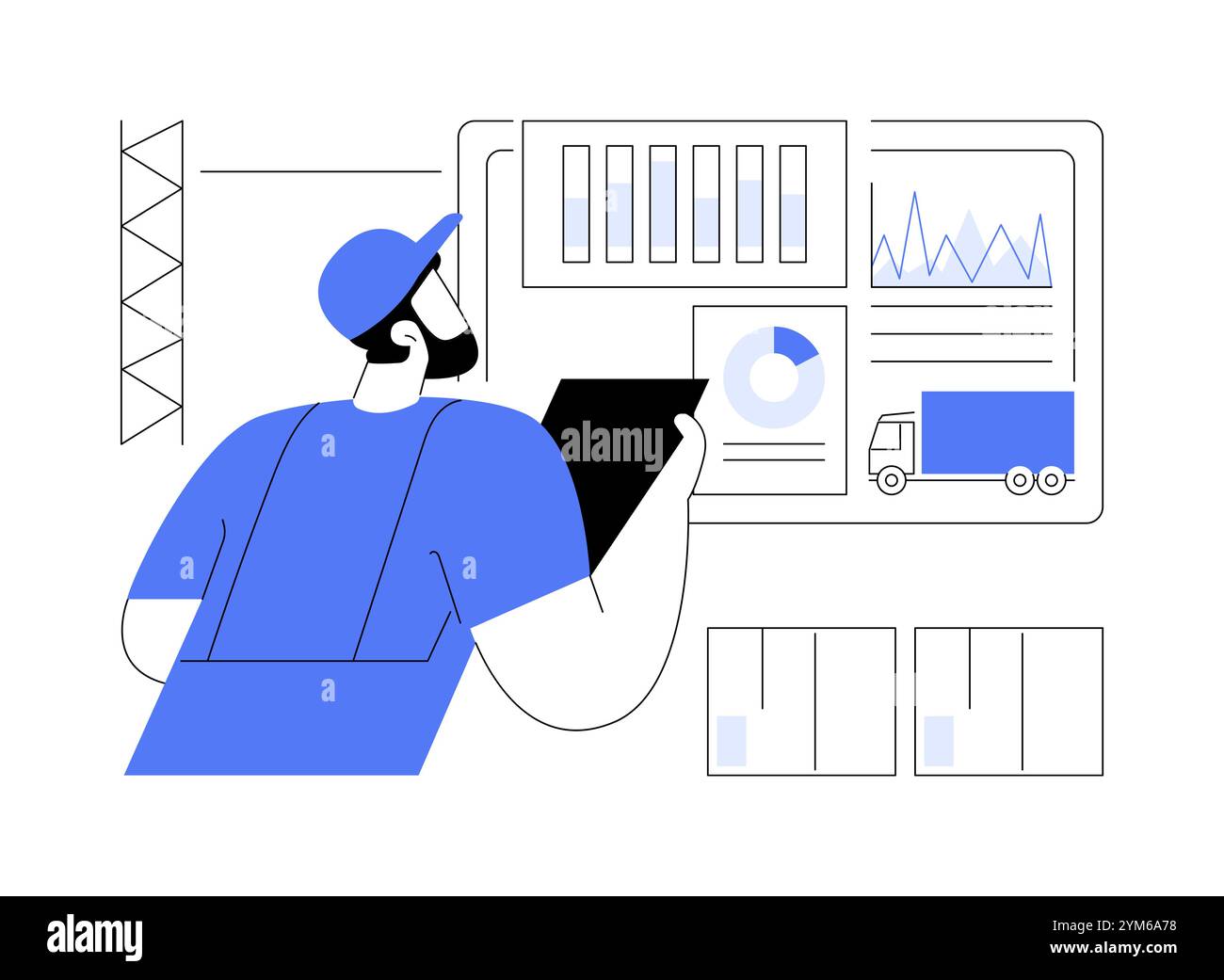 Big data in retail isolated cartoon vector illustrations Stock Vector ...