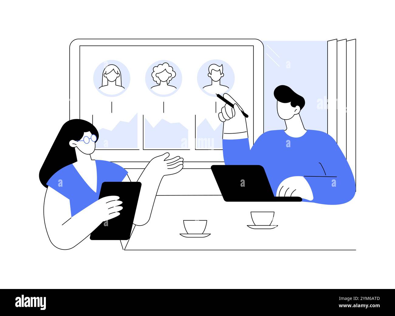 Data collection software isolated cartoon vector illustrations Stock ...