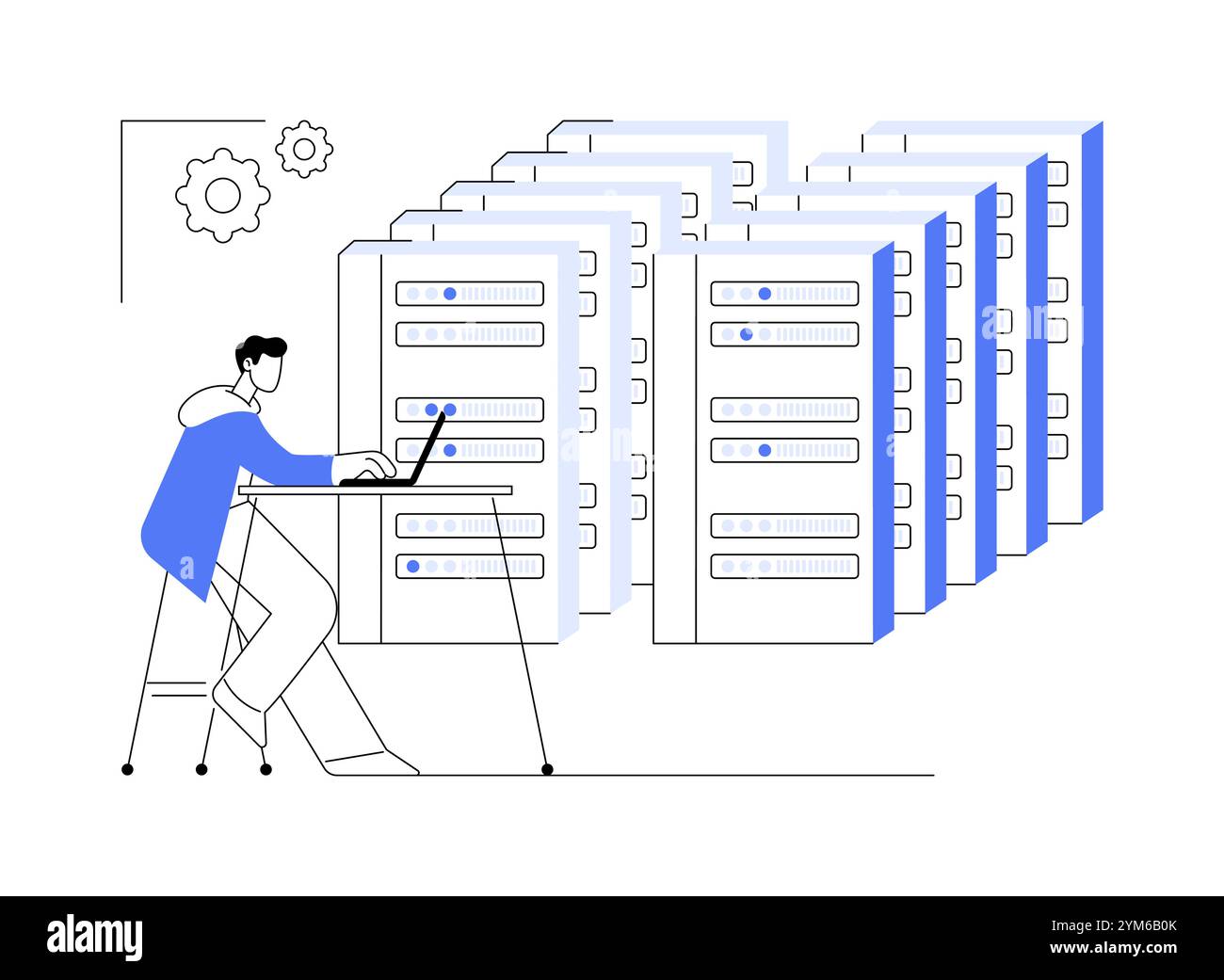 Big data warehouse storage isolated cartoon vector illustrations Stock ...
