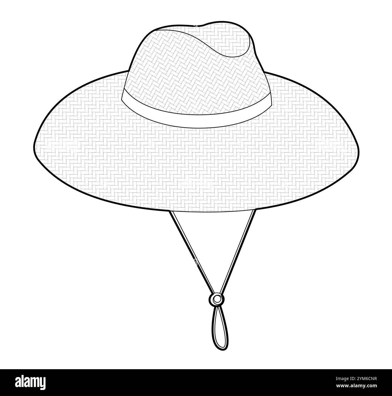 Straw Lifeguard Hat with Toggle Chin Strap. Head Fashion accessory cap ...