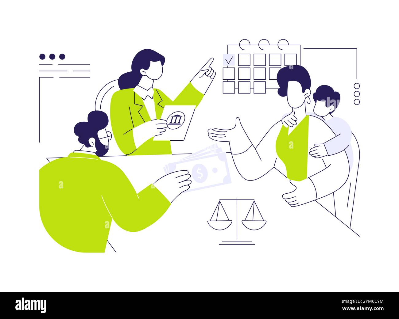 Child support payments abstract concept vector illustration Stock ...