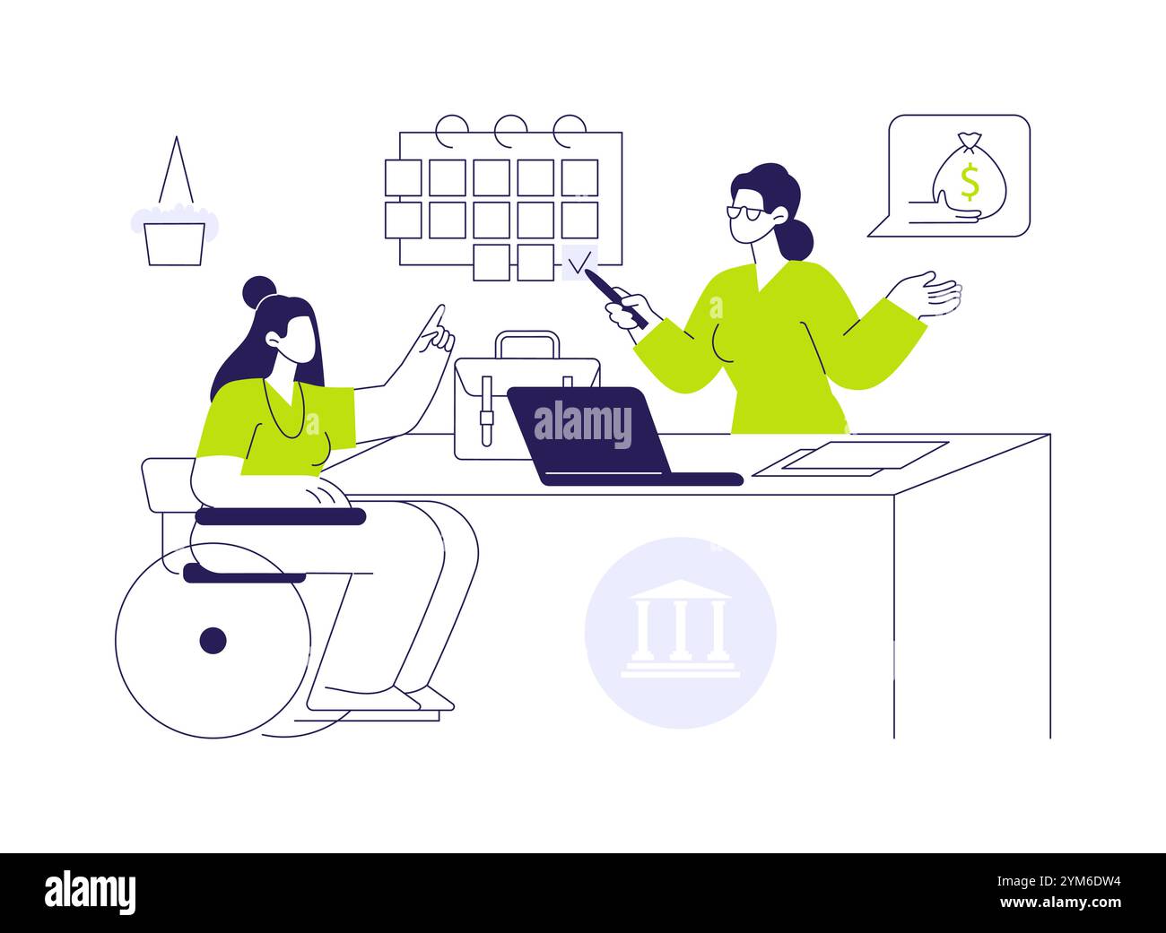 Disability pension abstract concept vector illustration Stock Vector ...