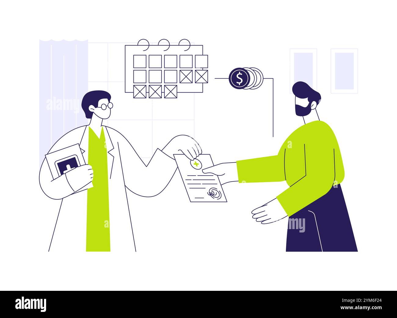 Receive paid sick leave abstract concept vector illustration Stock ...