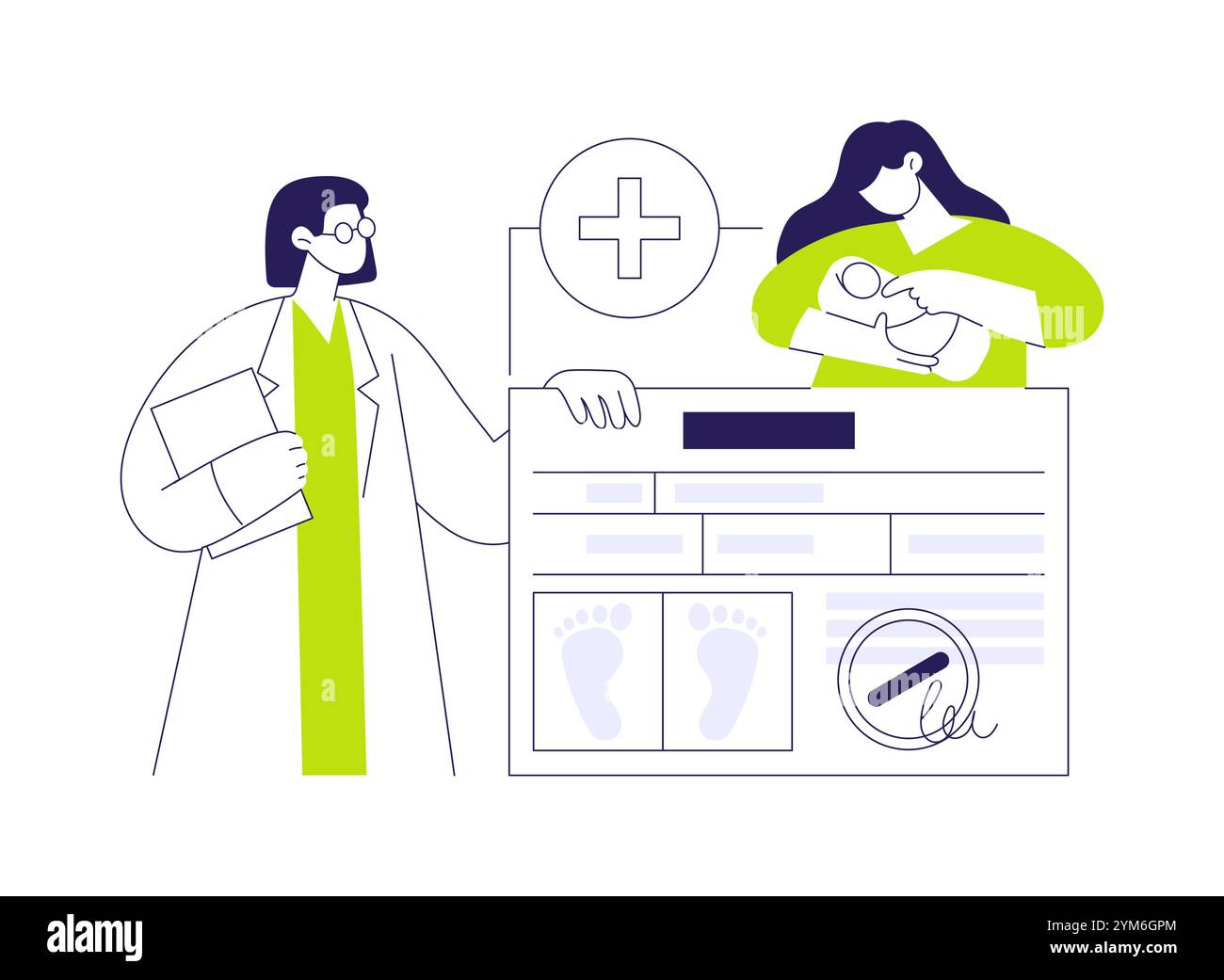 Get birth certificate for a newborn abstract concept vector ...