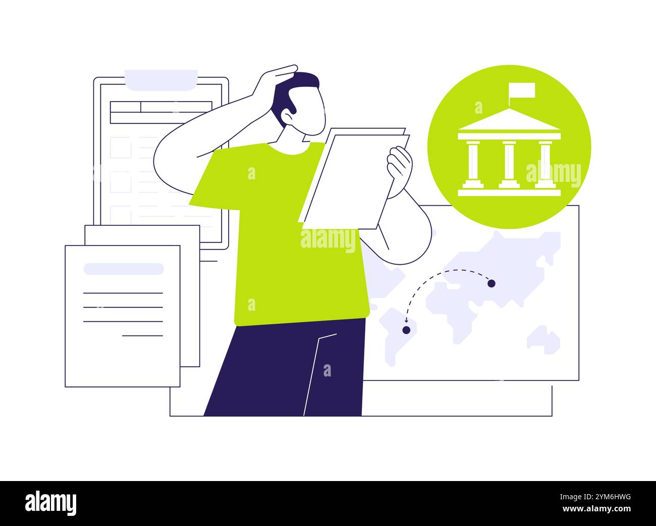 Collect civil documents for immigration abstract concept vector ...