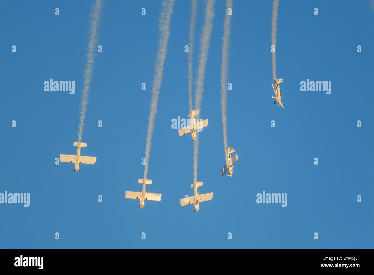 Stunt aerobatic planes performing stunts in air Stock Photo - Alamy