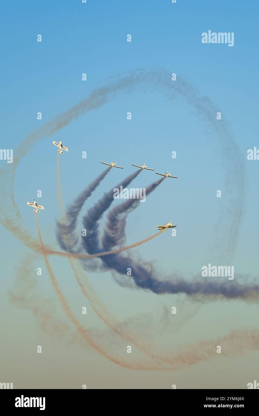Stunt aerobatic planes performing stunts in air Stock Photo - Alamy