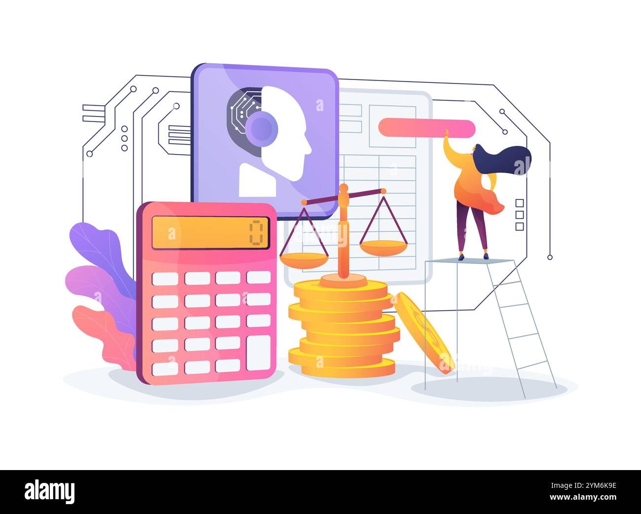 AI-Optimized Legal Billing abstract concept vector illustration Stock ...