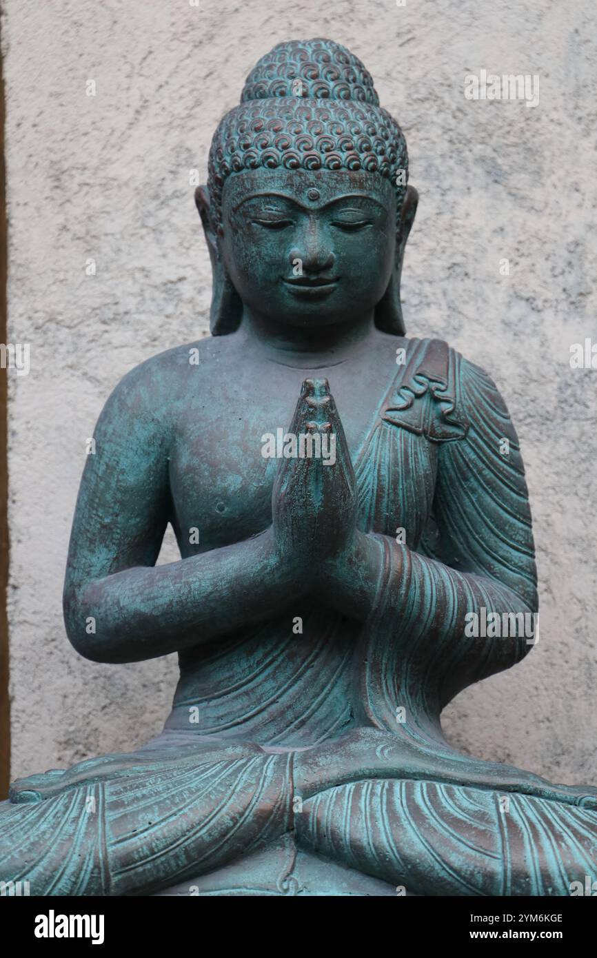 Statue of meditating Buddha in Borobudur. Java island, Indonesia Stock ...