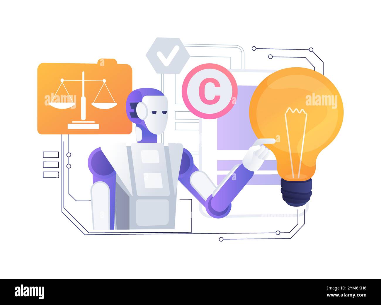 AI-Backed Intellectual Property Protection abstract concept vector ...