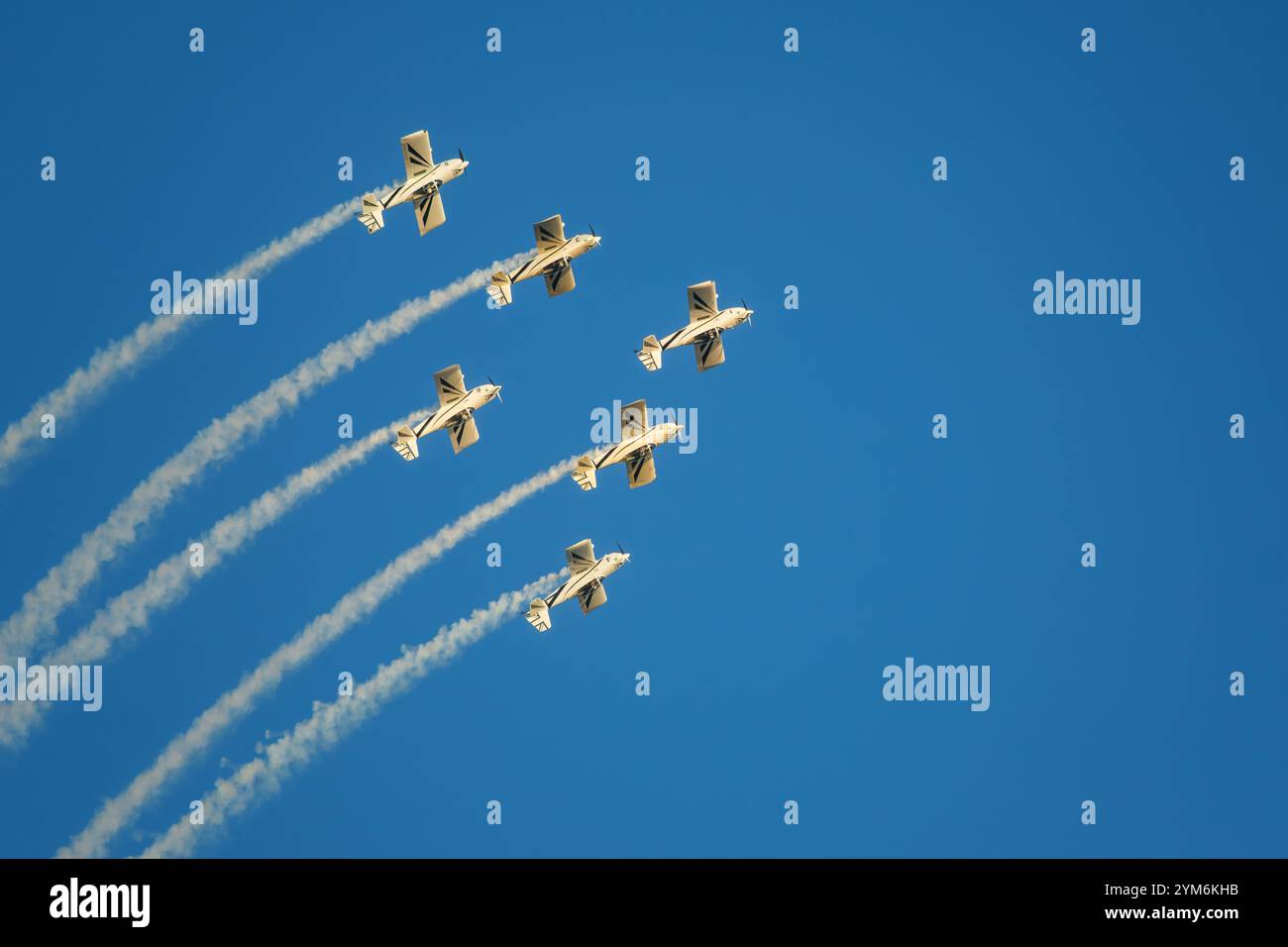 Stunt aerobatic planes performing stunts in air Stock Photo - Alamy