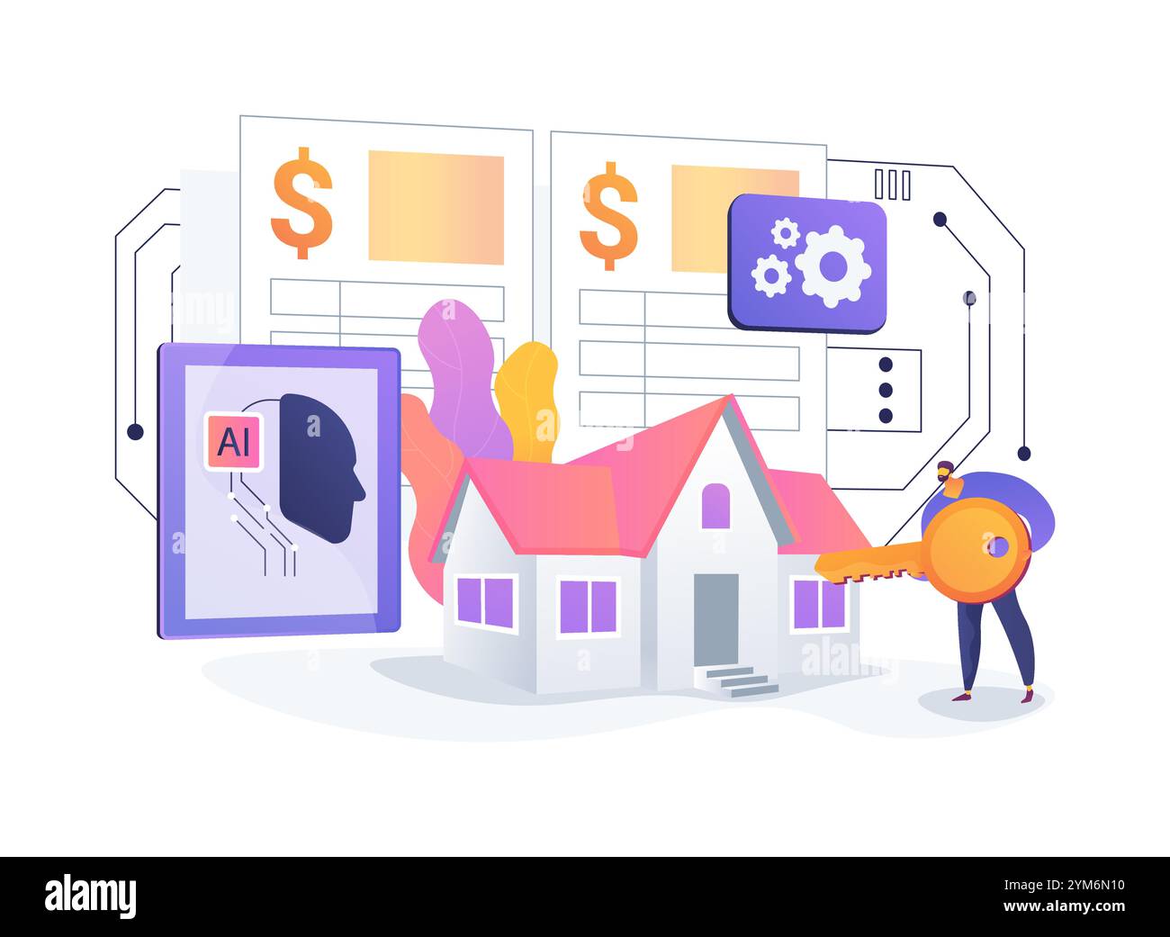 AI-Streamlined Property Management abstract concept vector illustration ...