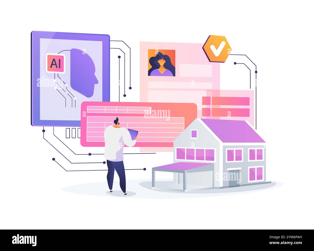 AI-Powered Tenant Screening abstract concept vector illustration Stock ...